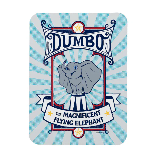 Dumbo | The Magnificent Flying Elephant Circus Art Magnet | Zazzle