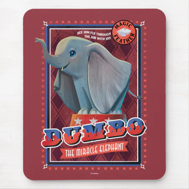 Dumbo | "The Miracle Elephant" Circus Art Mouse Pad | Zazzle