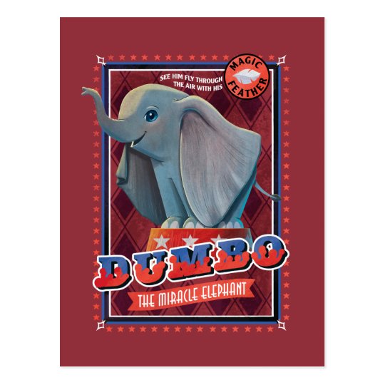 Dumbo | "The Miracle Elephant" Circus Art Postcard | Zazzle.com