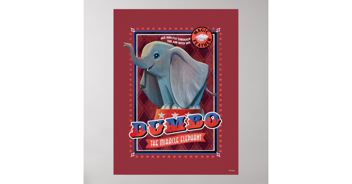 Dumbo | "The Miracle Elephant" Circus Art Poster | Zazzle