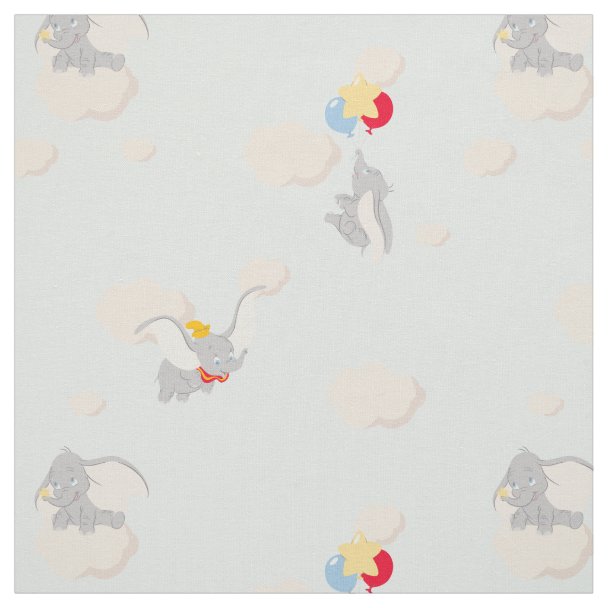 Sweet Dumbo Pattern Fabric | Zazzle