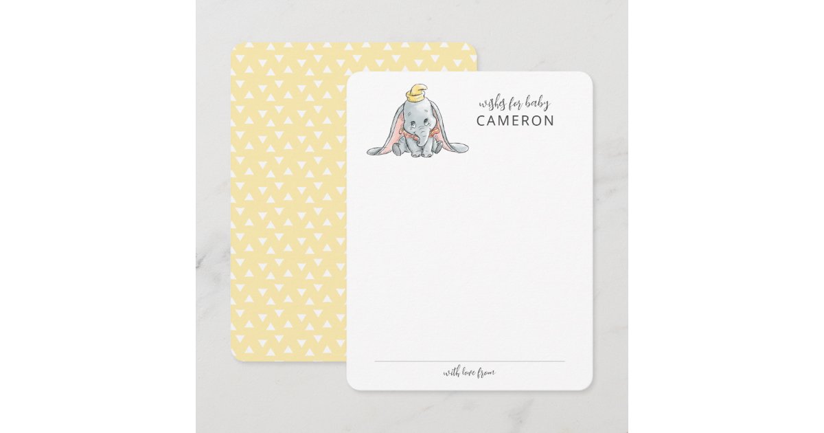 Dumbo Watercolor Baby Shower Note Card | Zazzle