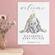 Dumbo Watercolor Baby Shower Welcome Sign | Zazzle