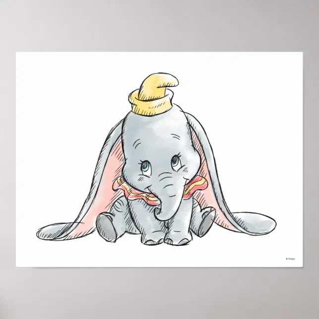 Dumbo Watercolor Poster | Zazzle