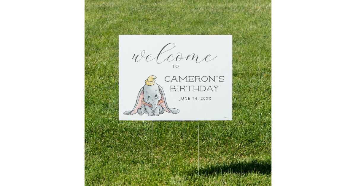 Dumbo | Welcome Birthday Sign | Zazzle