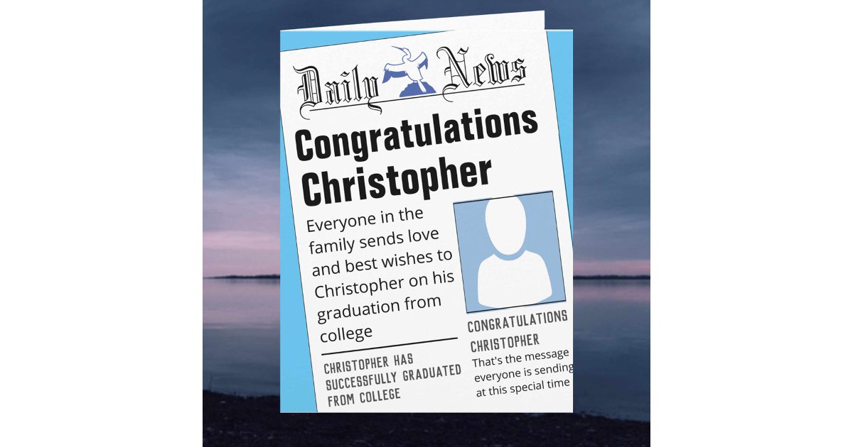 Dummy Newspaper Headlines Graduation Card | Zazzle