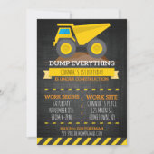 Dump Everything Construction Birthday Invitation | Zazzle