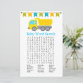 Dump truck Baby Shower Word Search Game | Zazzle