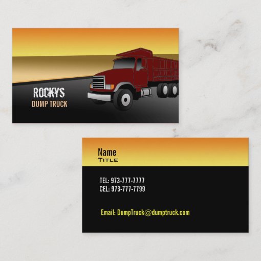 Dump Truck Business Cards | Zazzle
