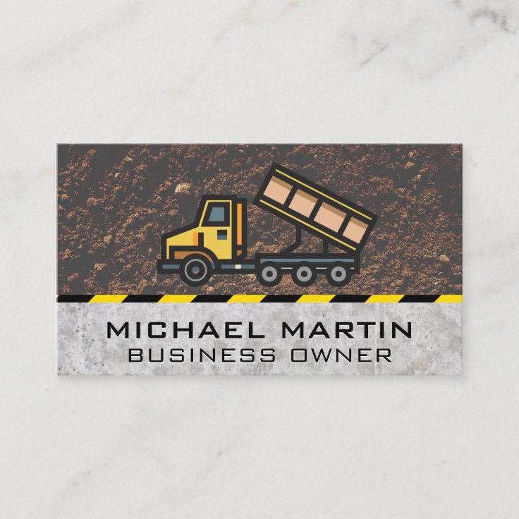 Dump Truck | Construction Business Card | Zazzle