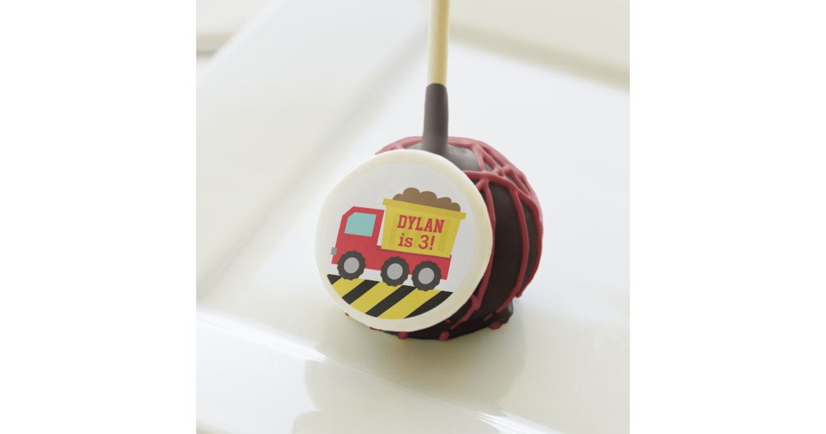 Dump Truck Construction Kids Birthday Party Cake Pops | Zazzle