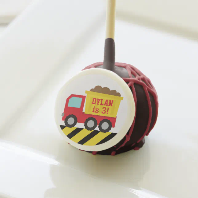 Dump Truck Construction Kids Birthday Party Cake Pops | Zazzle