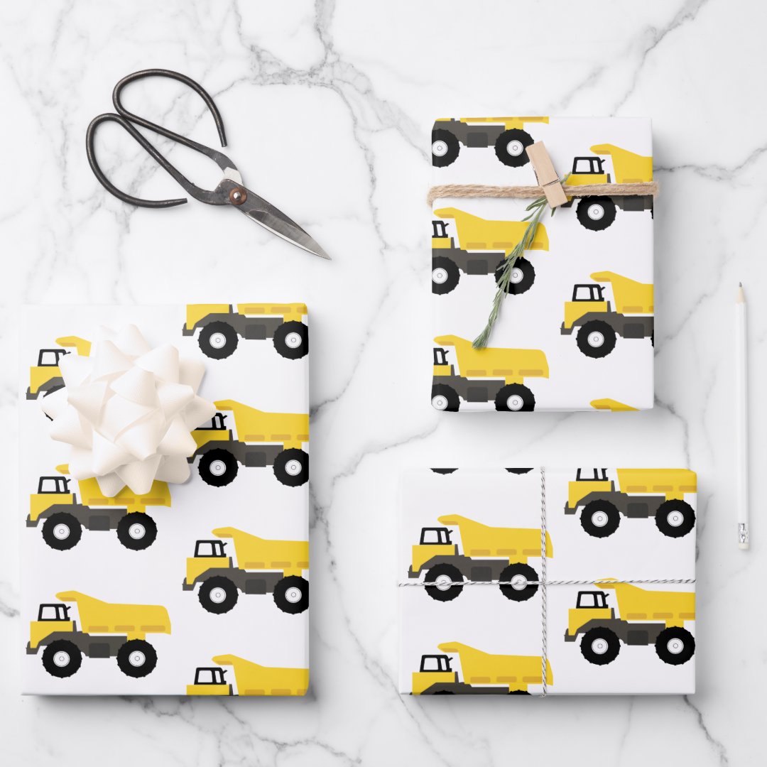 Dump Truck Construction Trucks Wrapping Paper Sheets | Zazzle