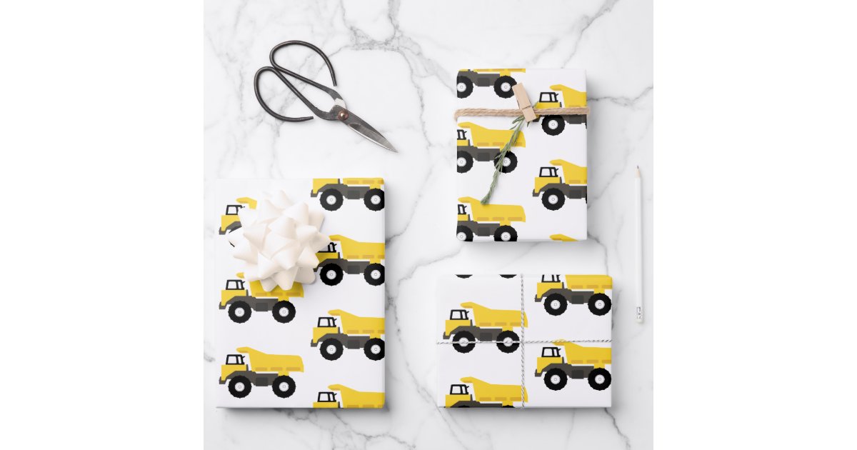 Dump Truck Construction Trucks Wrapping Paper Sheets | Zazzle