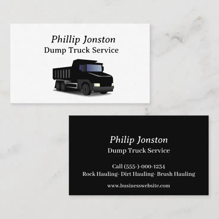 Dump Truck Service Business Card | Zazzle