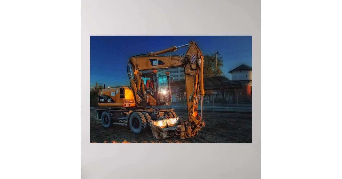 dumper truck bulldozer construction dozer poster | Zazzle