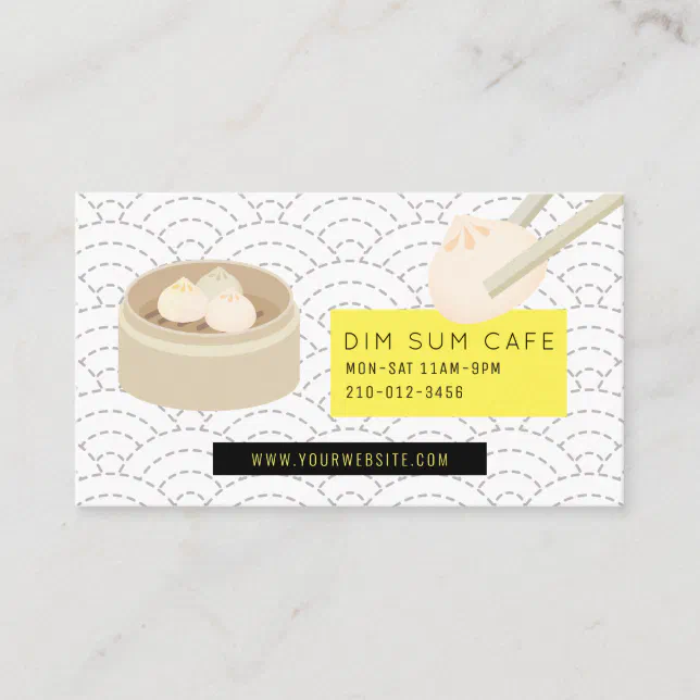 Dumpling Dim Sum Modern Chinese Restaurant Cafe Business Card | Zazzle