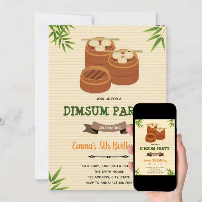 Dumpling dimsum invitation | Zazzle
