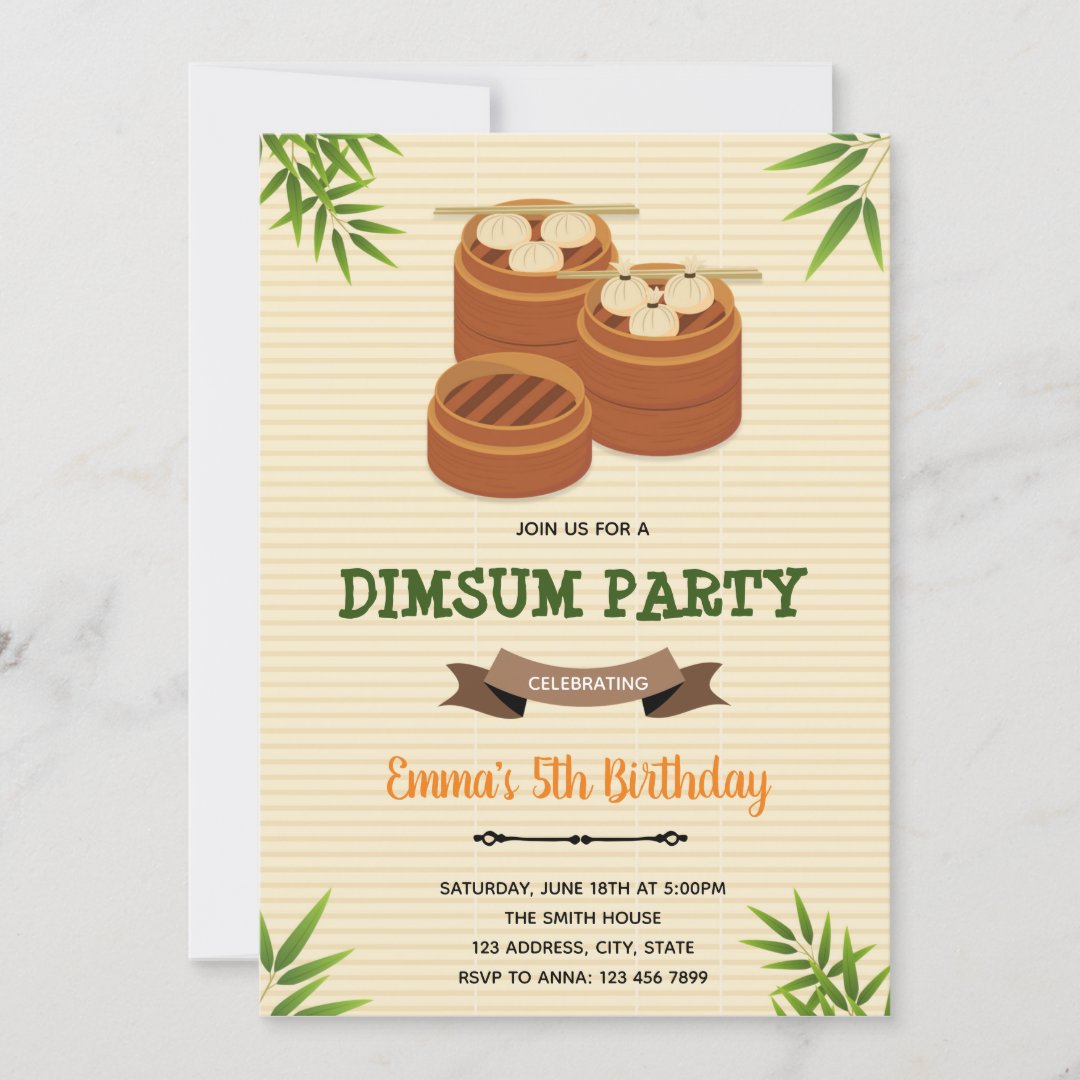 Dumpling dimsum invitation | Zazzle