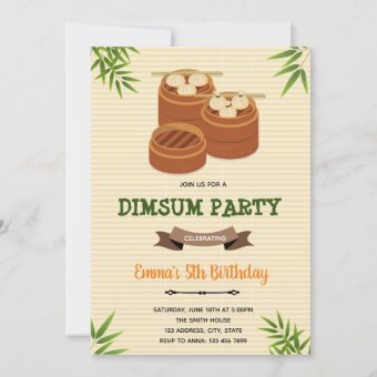 Dumpling dimsum invitation | Zazzle