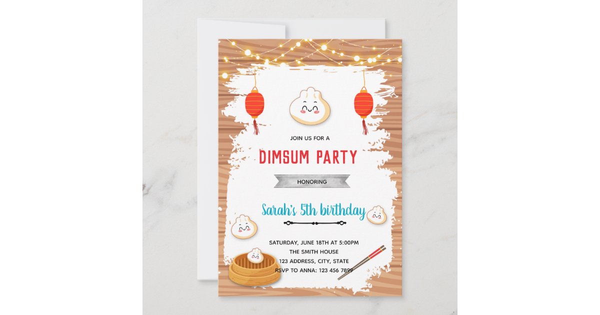 Dumpling party invitation | Zazzle