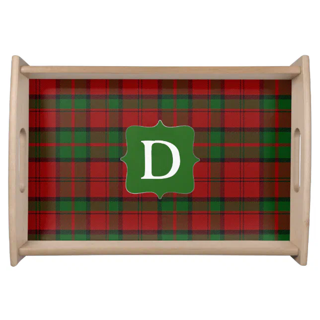 Dunbar Clan Tartan Plaid Monogram Serving Tray | Zazzle