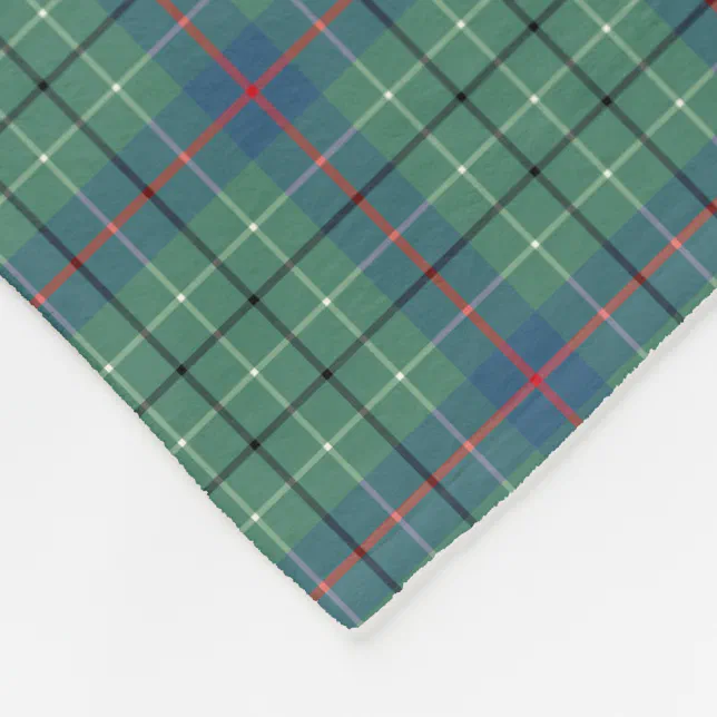 Duncan Clan Light Green and Blue Ancient Tartan Fleece Blanket | Zazzle