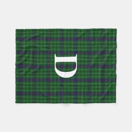 Duncan Clan Tartan Plaid Monogram Fleece Blanket | Zazzle