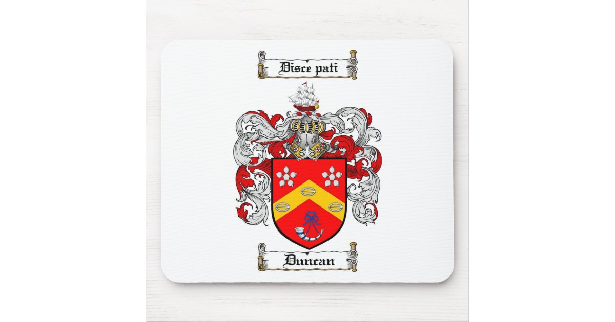 DUNCAN FAMILY CREST - DUNCAN COAT OF ARMS MOUSE PAD | Zazzle