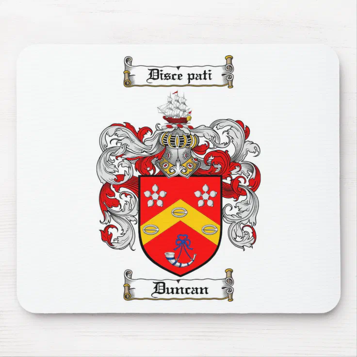 DUNCAN FAMILY CREST - DUNCAN COAT OF ARMS MOUSE PAD | Zazzle