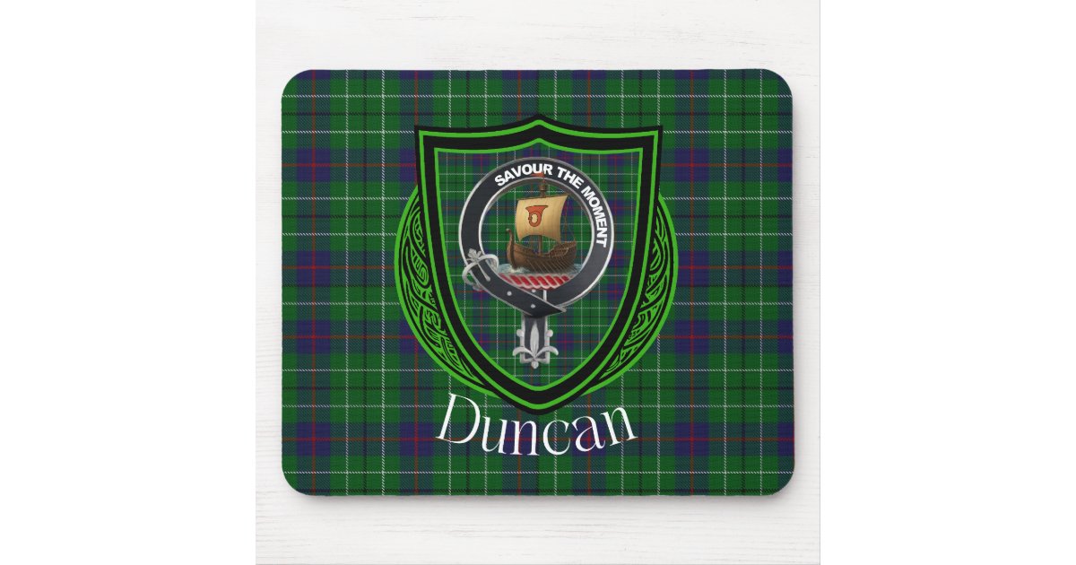 Duncan Scottish Clan Tartan & Crest Mouse Pad | Zazzle