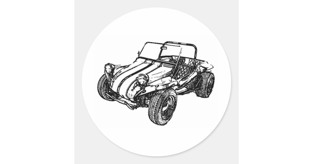 Dune Buggy Classic Round Sticker | Zazzle