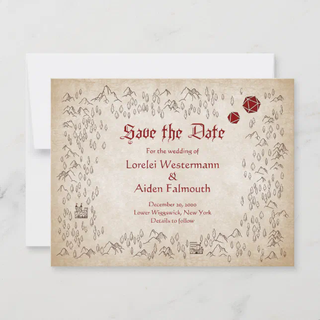 Dungeon Map RPG Gamer Wedding Save The Date | Zazzle