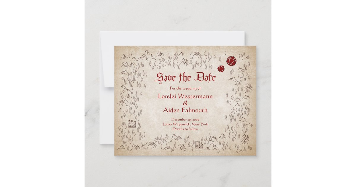Dungeon Map RPG Gamer Wedding Save The Date | Zazzle