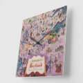 Dunlop Map of Central Scotland Square Wall Clock | Zazzle