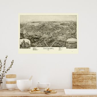 Dunmore, PA Panoramic Map - 1892 Poster | Zazzle