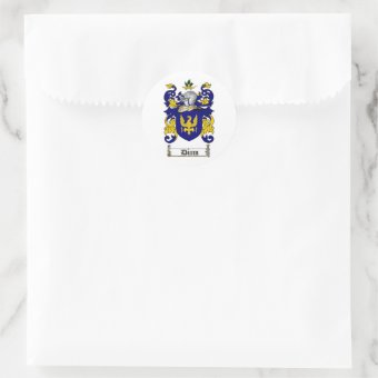 DUNN FAMILY CREST - DUNN COAT OF ARMS CLASSIC ROUND STICKER | Zazzle