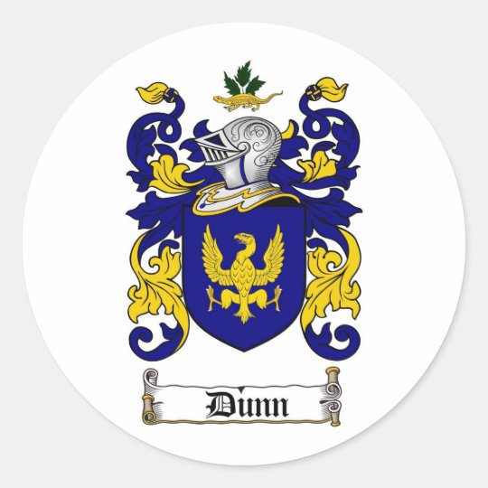 DUNN FAMILY CREST - DUNN COAT OF ARMS CLASSIC ROUND STICKER | Zazzle.com