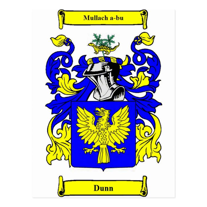 Dunn (Irish) Coat of Arms Postcard | Zazzle.com