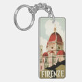 Duomo in Firenze Florence Italy Vintage Travel Art Keychain | Zazzle