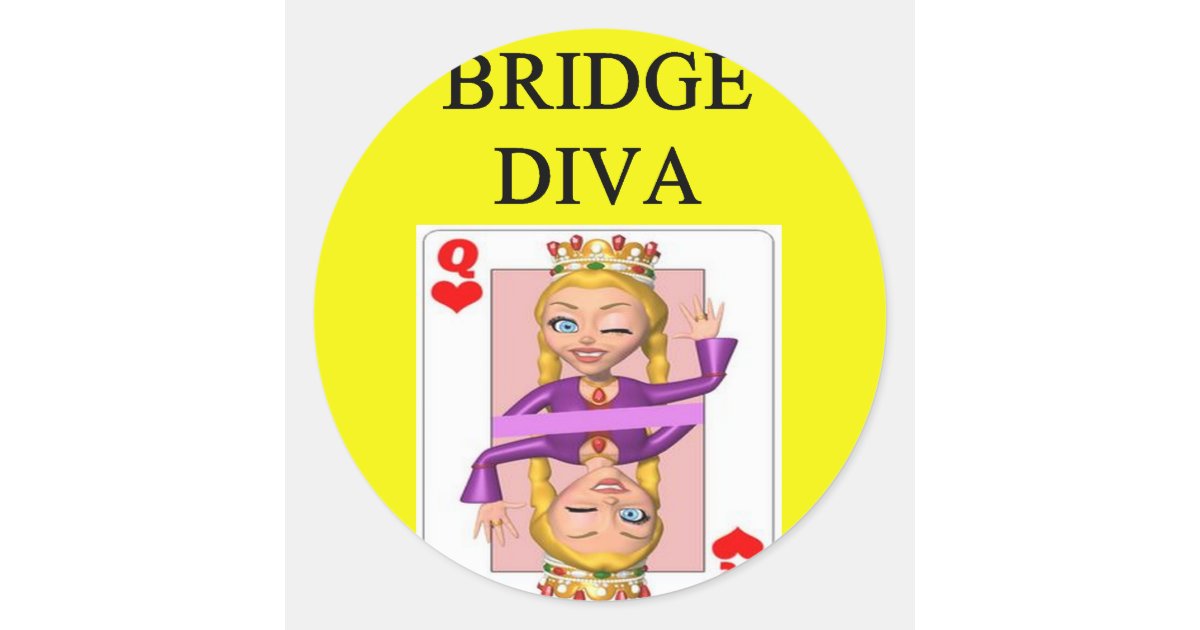 duplicate bridge game player classic round sticker | Zazzle