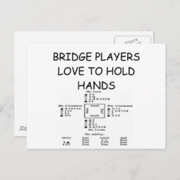 DUPLICATE BRIDGE JOKE POSTCARD | Zazzle