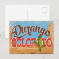 Durango Colorado Cartoon Desert Vintage Travel Postcard | Zazzle