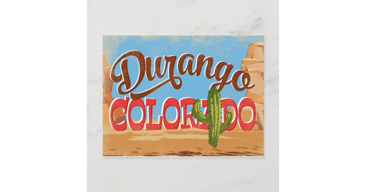Durango Colorado Cartoon Desert Vintage Travel Postcard | Zazzle