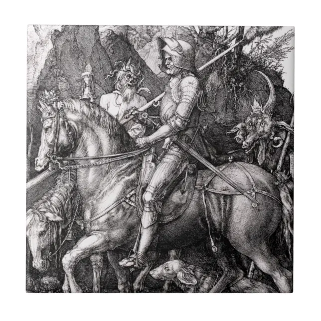 Durer Knight Death and the Devil Tile | Zazzle