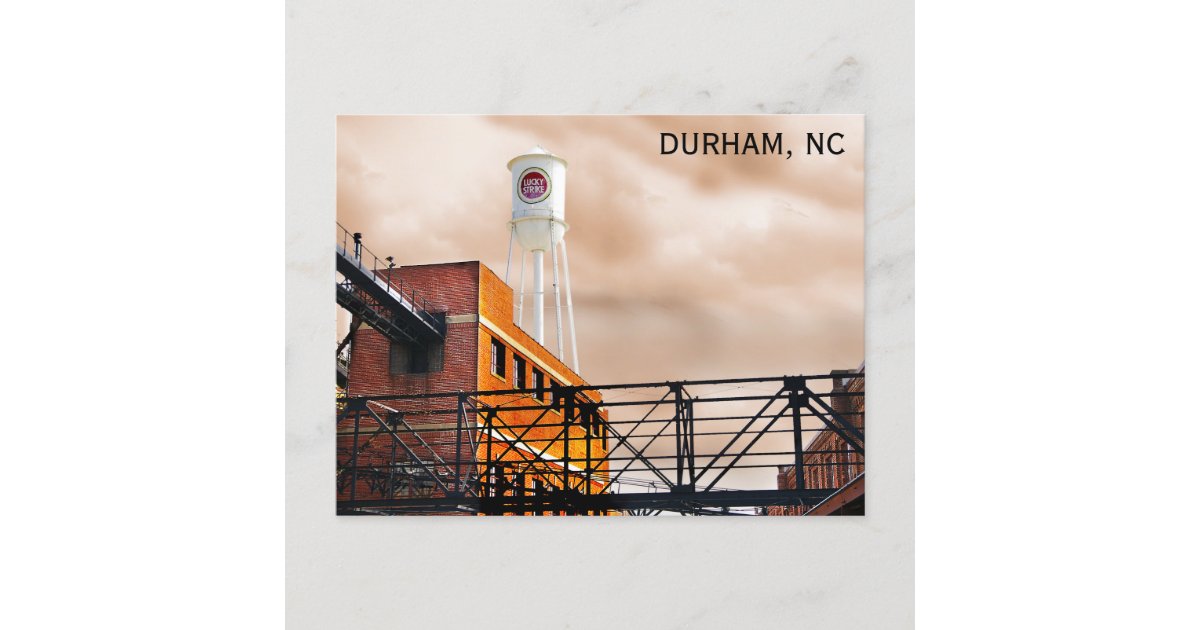 Durham North Carolina Lucky Strike Tower Photo Postcard | Zazzle