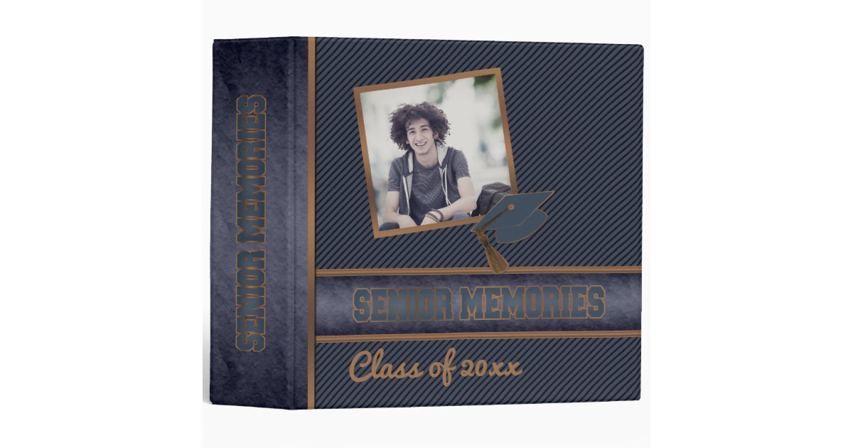 Dusky Blue Class Graduation Senior Memories Binder | Zazzle
