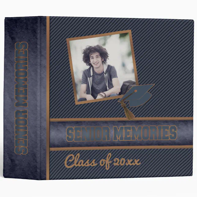 Dusky Blue Class Graduation Senior Memories Binder | Zazzle