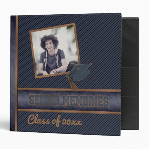Dusky Blue Class Graduation Senior Memories Binder | Zazzle