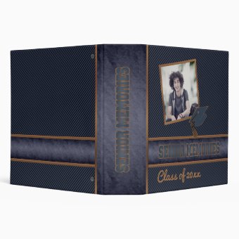 Dusky Blue Class Graduation Senior Memories Binder | Zazzle